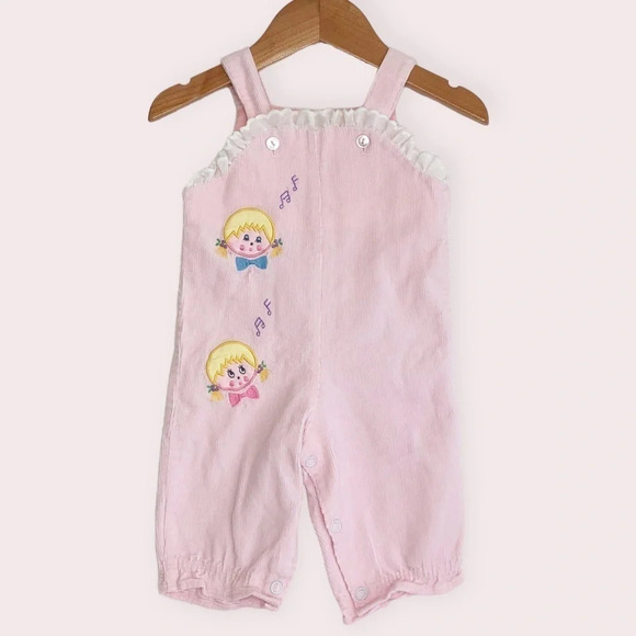 Vintage | Bottoms | Vintage Baby Togs Overalls Light Pink Corduroy W ...